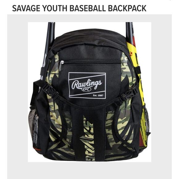 Rawlings | Bags | Nwt Rawlings Savage Tball Baseball Bat Bag Camo ...